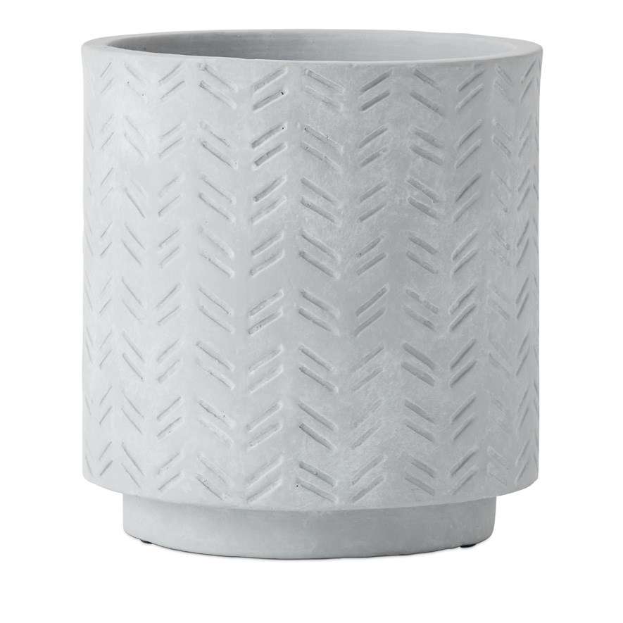 Turin Grey Chevron Pot | Adairs