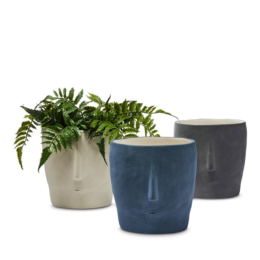 Percy Stone Face Pot | Adairs