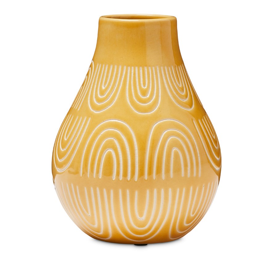 Helios Mustard Large Vase | Adairs