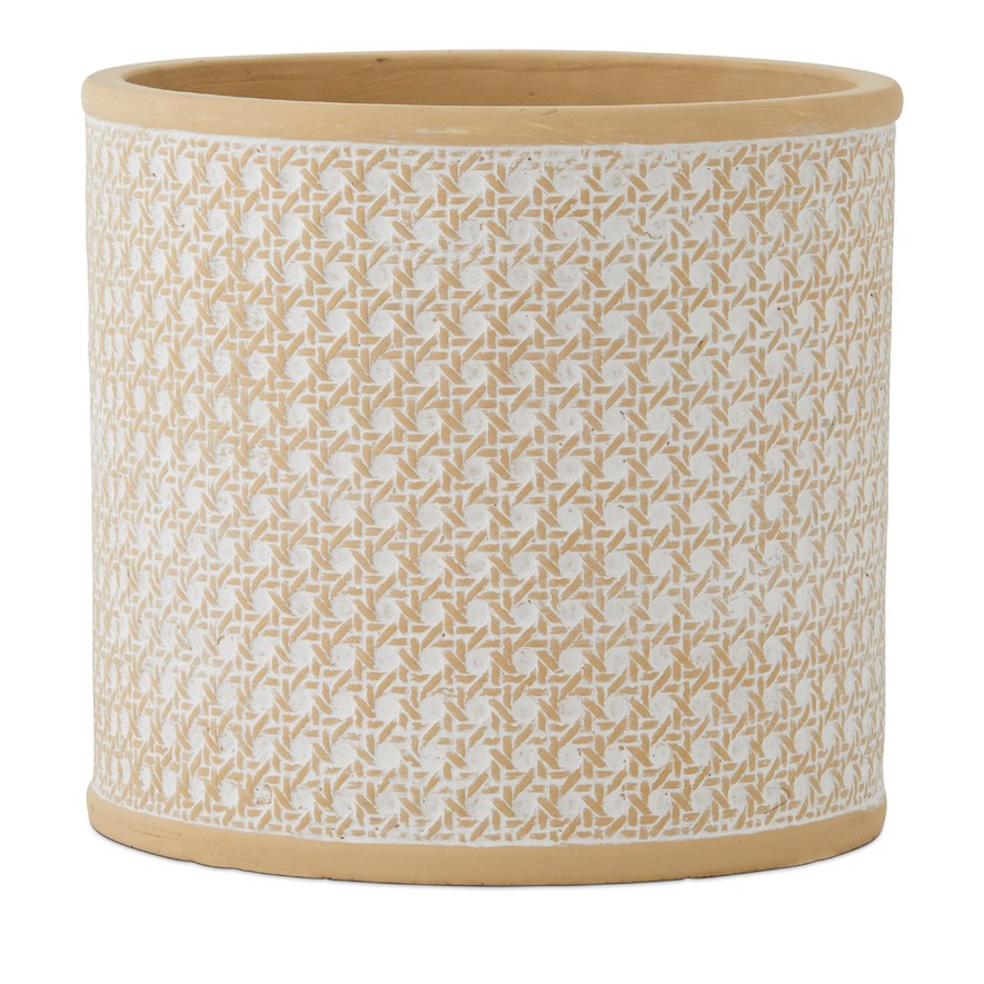 Home Republic - Textured Lattice White Ceramic Pot | Adairs