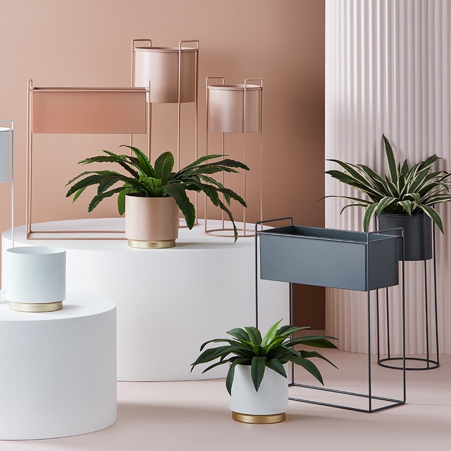 Santana Charcoal Plant Stand | Adairs