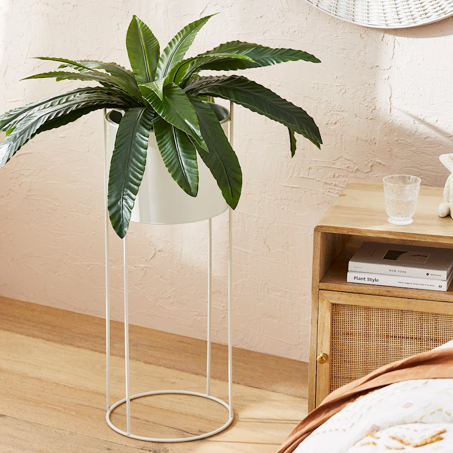 Santana White Plant Stand | Adairs