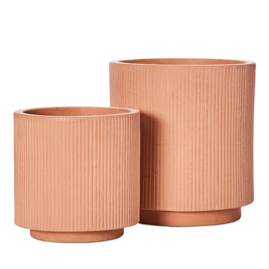 Pleat Burnt Orange Pot | Adairs
