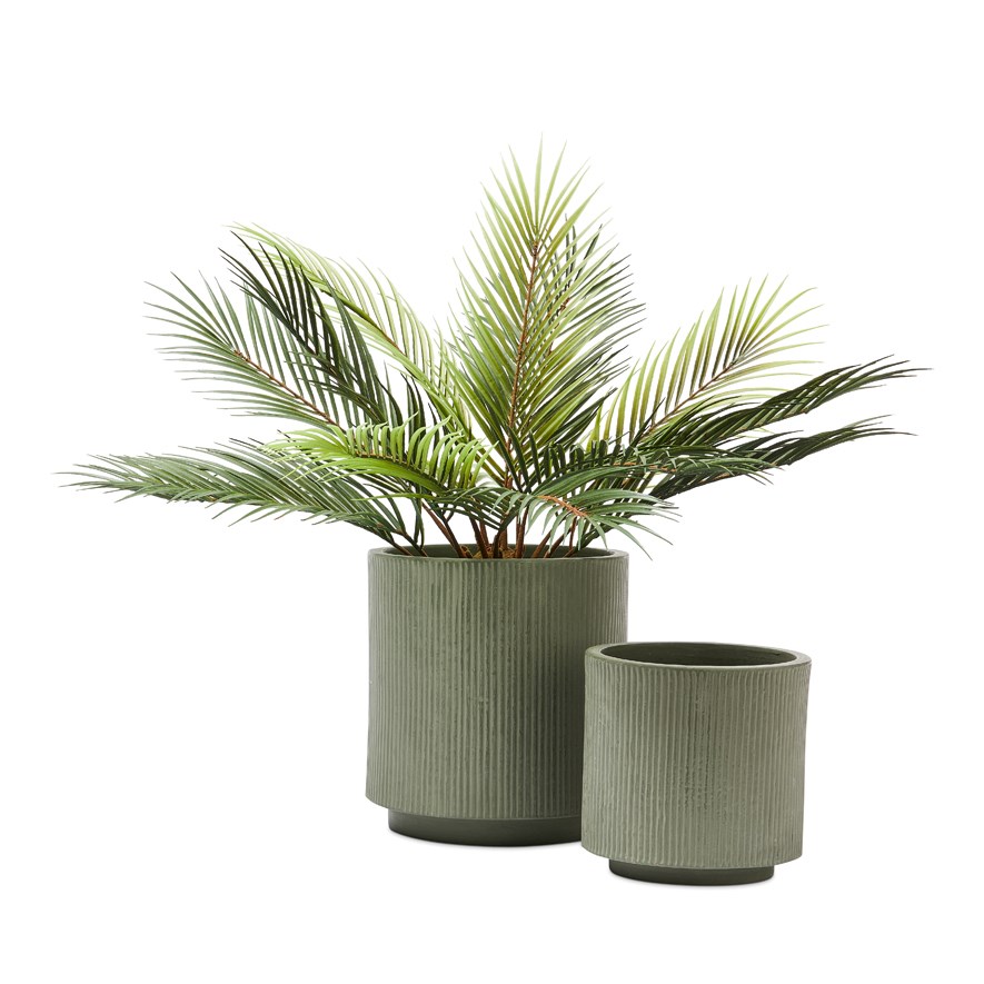 Pleat Sage Green Pot | Adairs