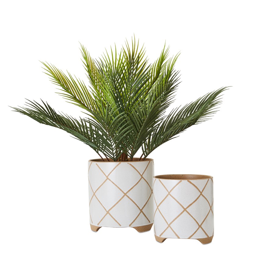 Village White Cross Pot | Adairs