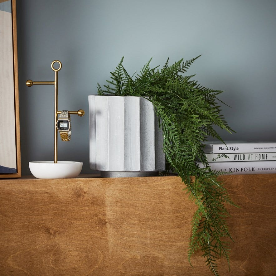 Wide Pleat Grey Pot | Adairs