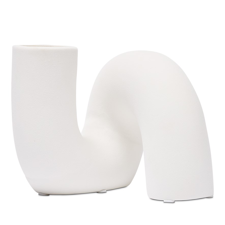 Pipe White Twist Shape Vase | Adairs