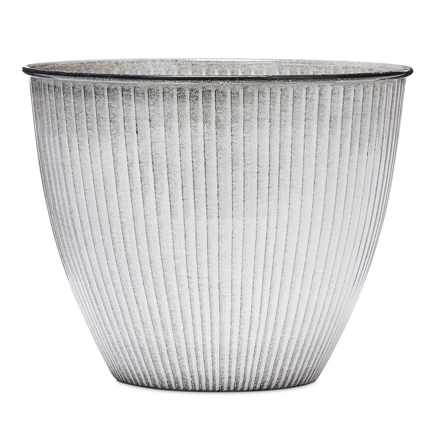 Ampat Fluted Light Grey Small Pot | Adairs