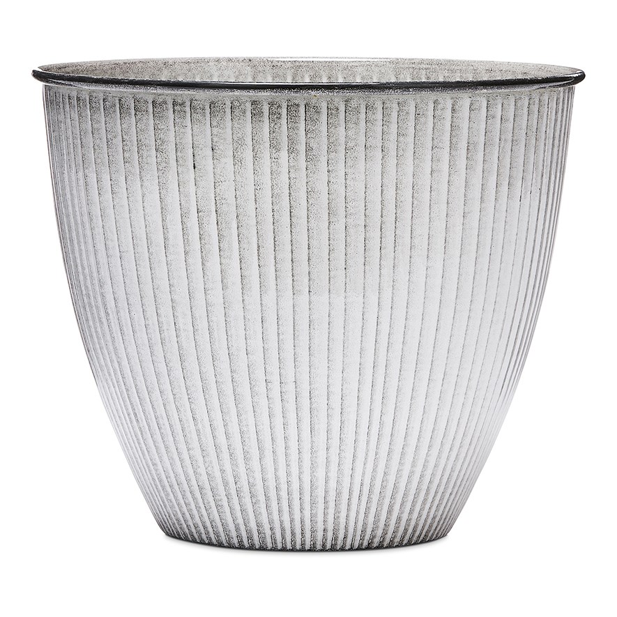 Ampat Fluted Light Grey Large Pot | Adairs