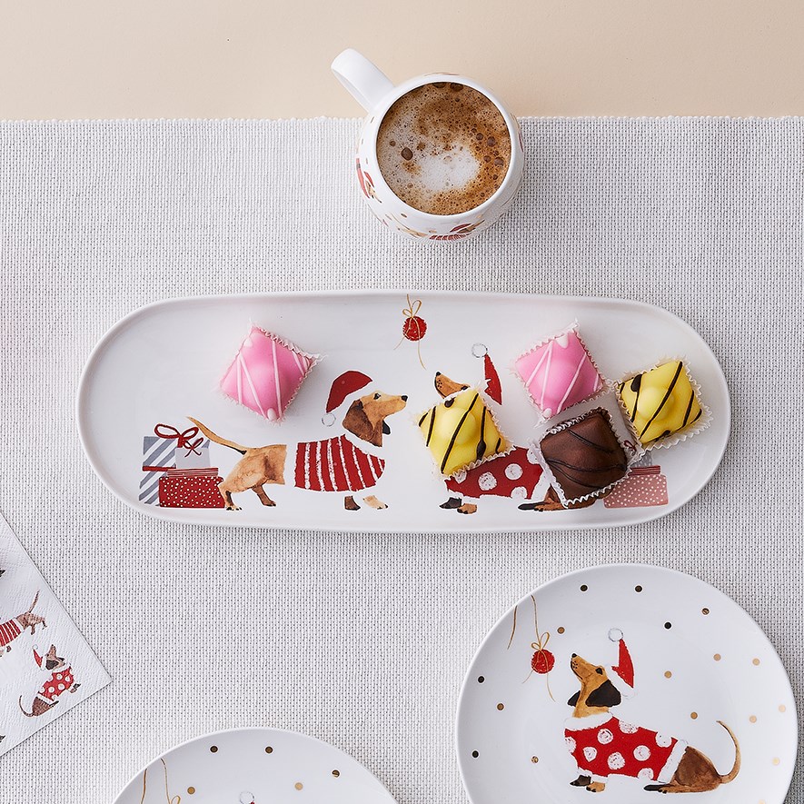 Christmas Servingware Dachshunds Tray | Adairs