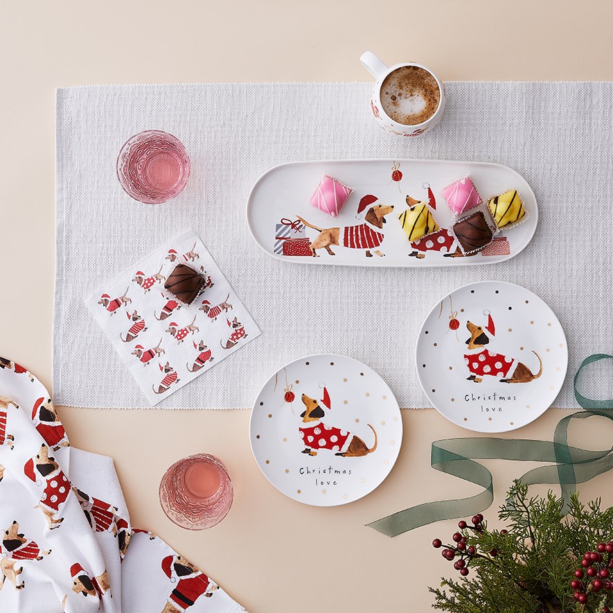 Christmas Servingware Dachshunds Tray | Adairs