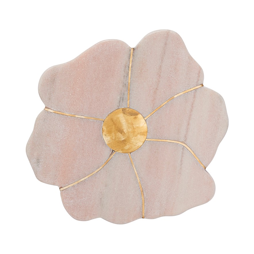 Daisy Pink & Gold Marble Trivet | Adairs