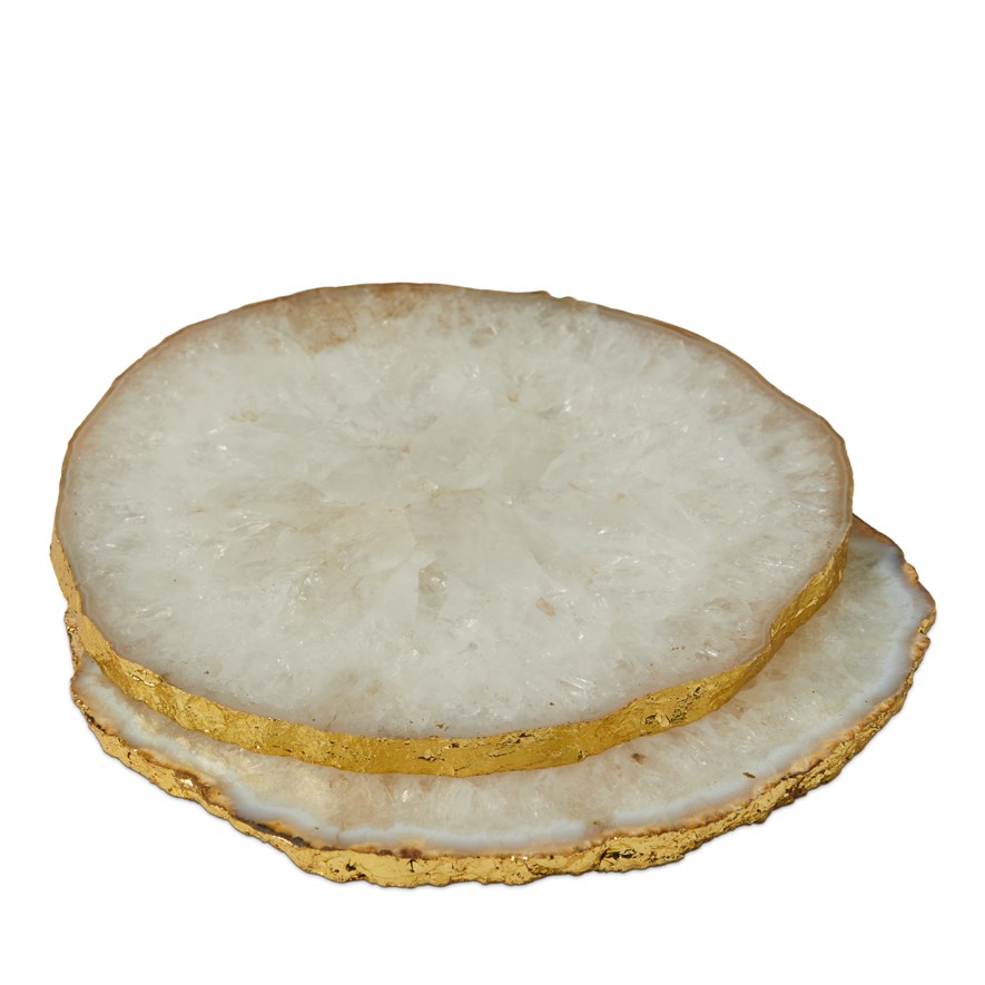 Agate White & Gold Coasters Pack of 2 | Adairs