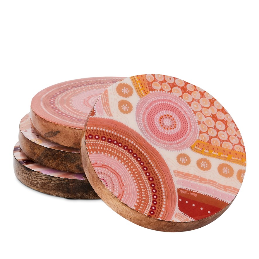 Miimi + Jiinda Muurrbay Mango Coasters 4 Pack | Adairs