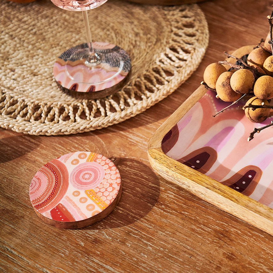 Miimi + Jiinda Muurrbay Mango Coasters 4 Pack | Adairs