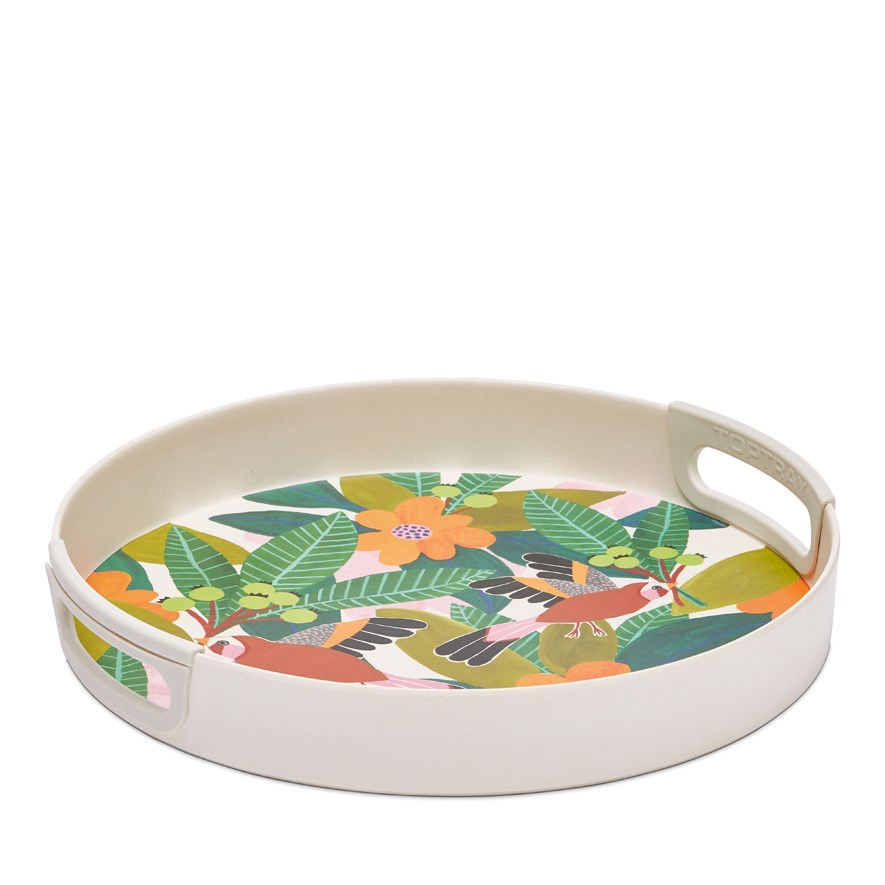 Togetherness Birdsong Bamboo Round Tray | Adairs