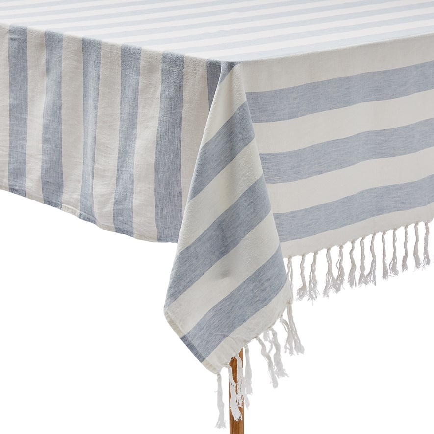 Sky Blue Stripe Tablecloth | Adairs