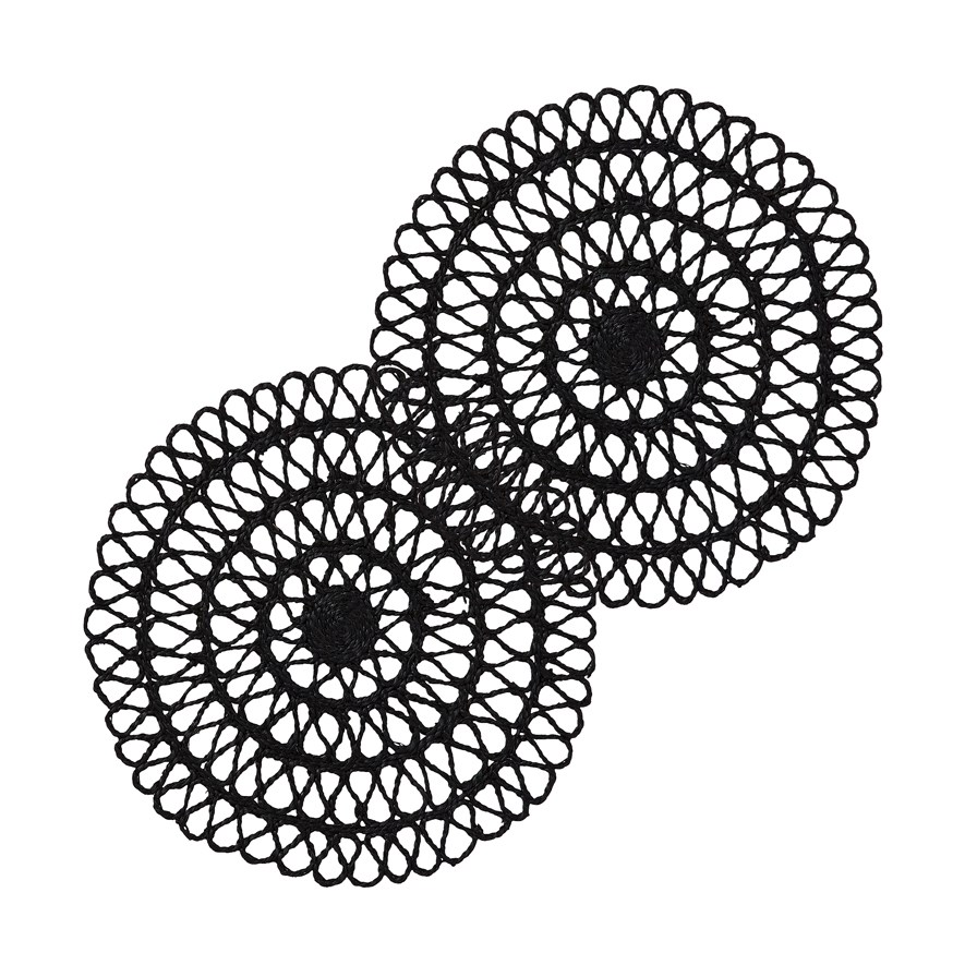 Makemo Black Loop Pack of 2 Placemats | Adairs