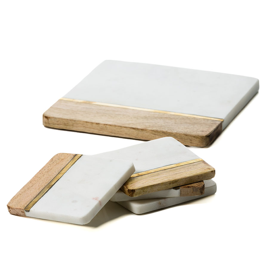 Home Republic - Mandalay Trivet Marble & Timber | Adairs