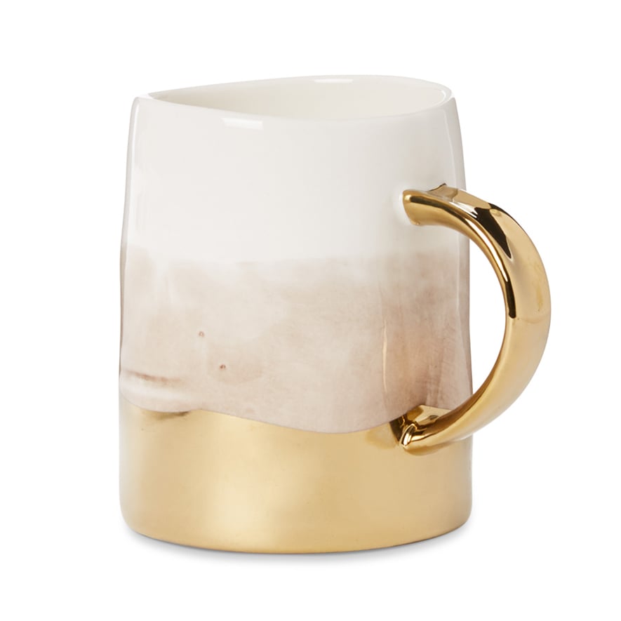 Home Republic - Gold Rim Collection Mug Grey & Gold | Adairs