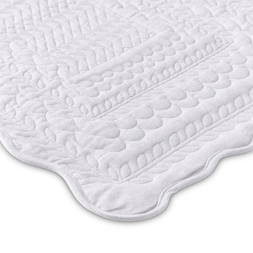Aspen Quilted Light Grey Table Runner | Adairs