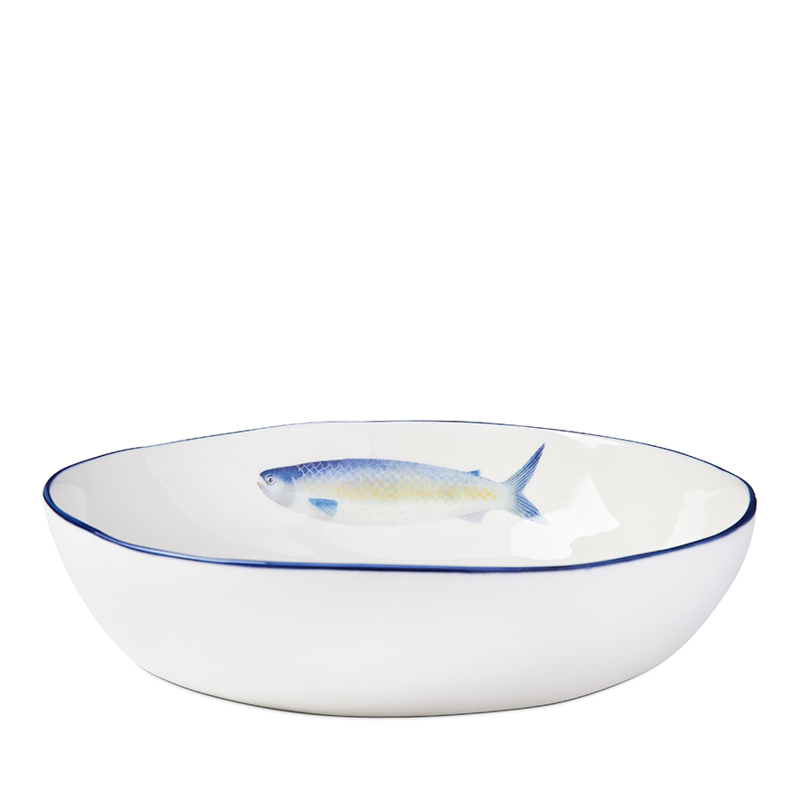 Pesce Servingware Blue Fish Dinner Bowl | Adairs