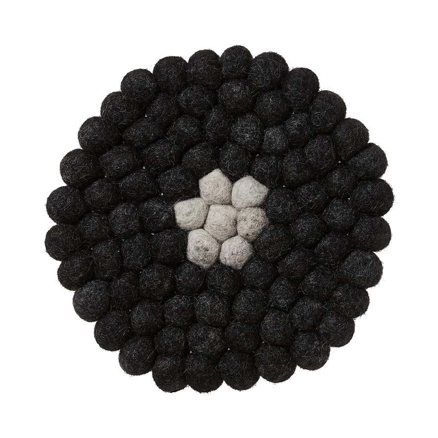 Woollen Charcoal & Light Grey Balls Trivet | Adairs