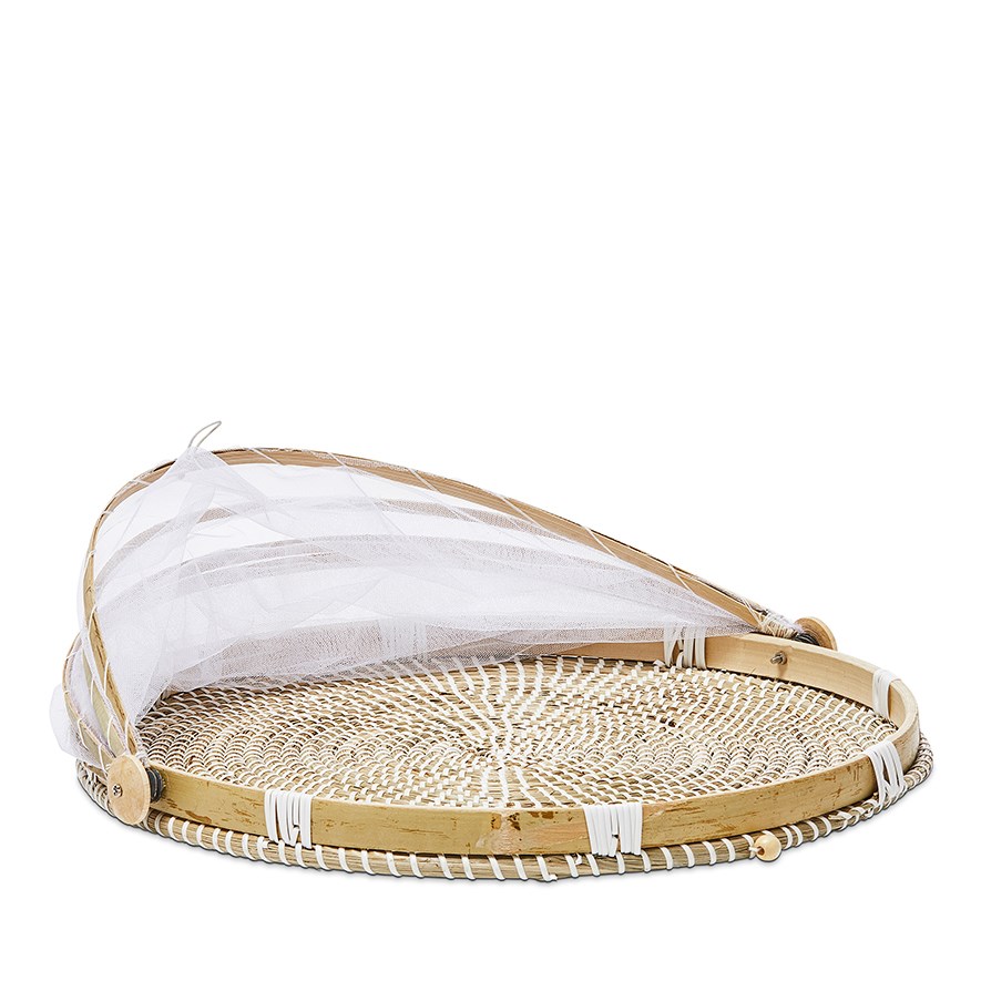 Aparri Outdoor Plain White & Natural Food Cover | Adairs