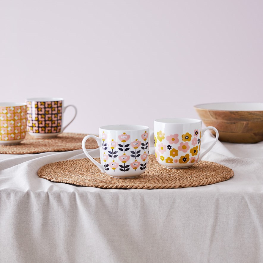 Flowers Retro Mug Gift Pack of 2 | Adairs