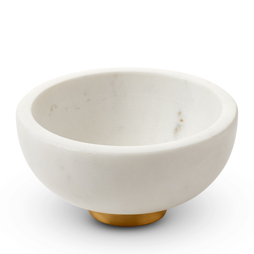 Salerno Marble White & Gold Salt Dish | Adairs