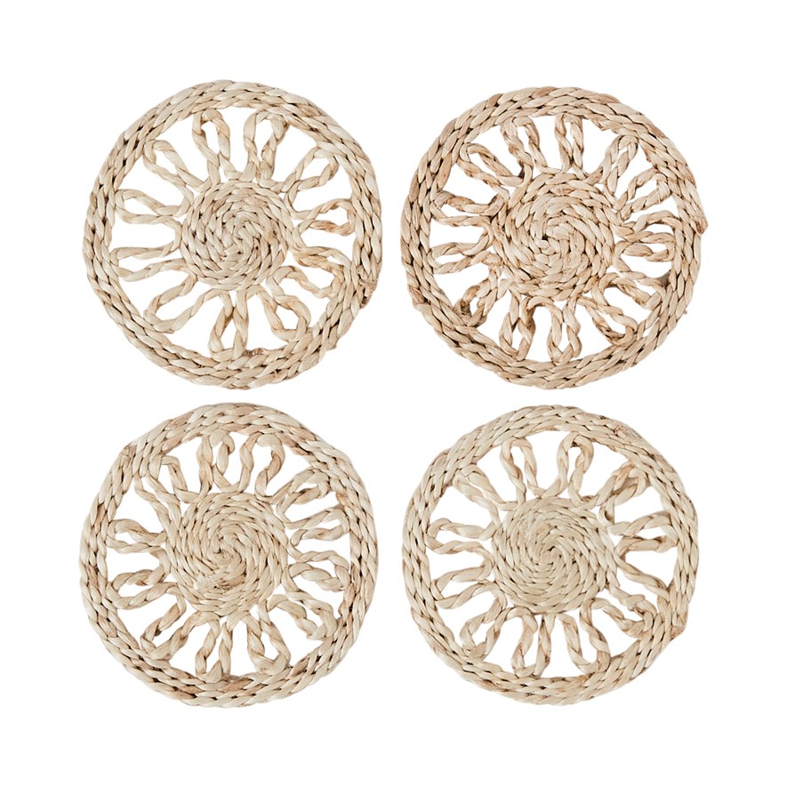 Abbey Dark Natural Coasters Pack of 4 | Adairs