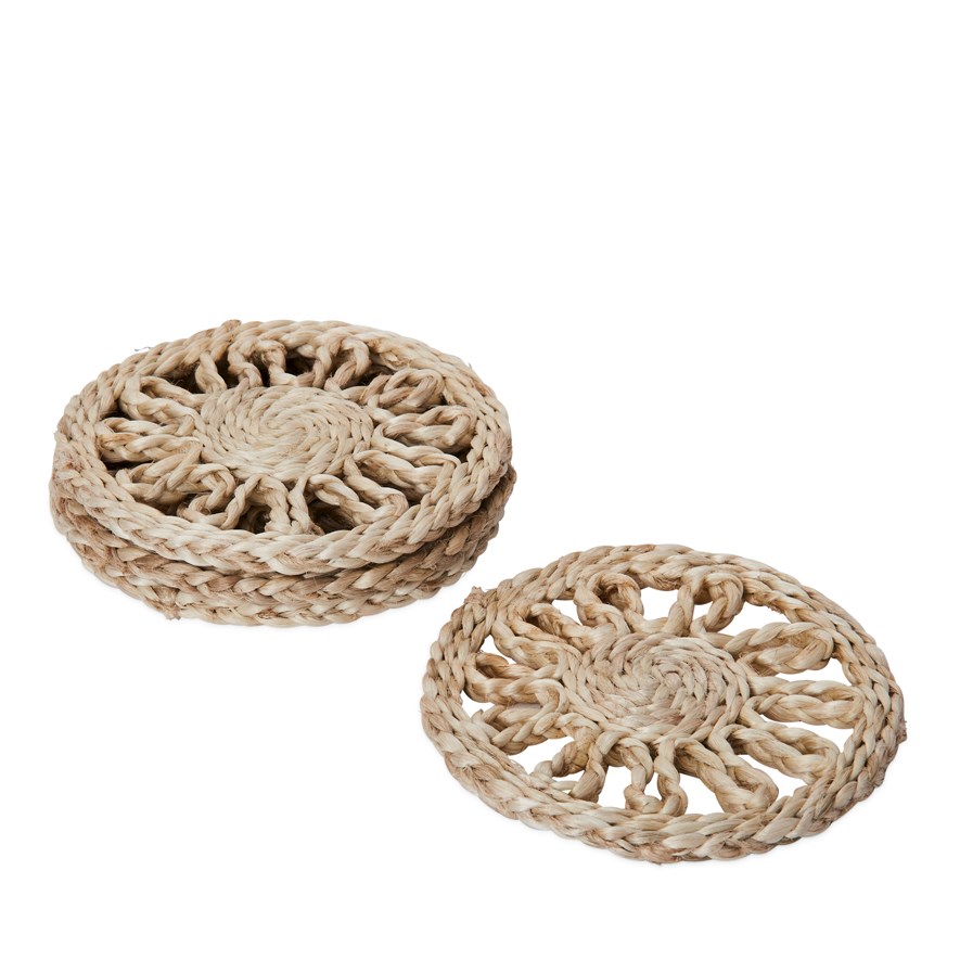 Abbey Dark Natural Coasters Pack of 4 | Adairs