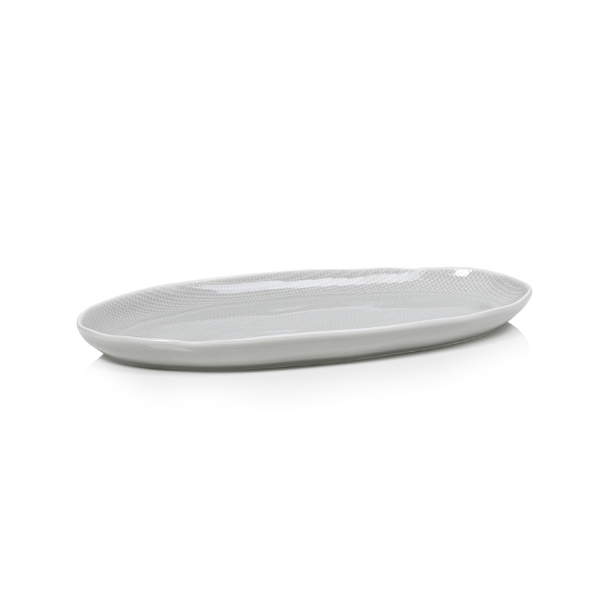 Wendi Collection Platter Grey Cross | Adairs