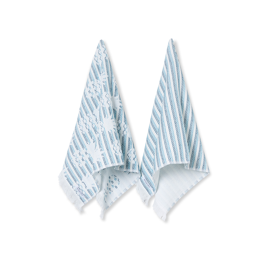 Mercer + Reid - Pineapple Pack of 2 Blue Tea Towels | Adairs