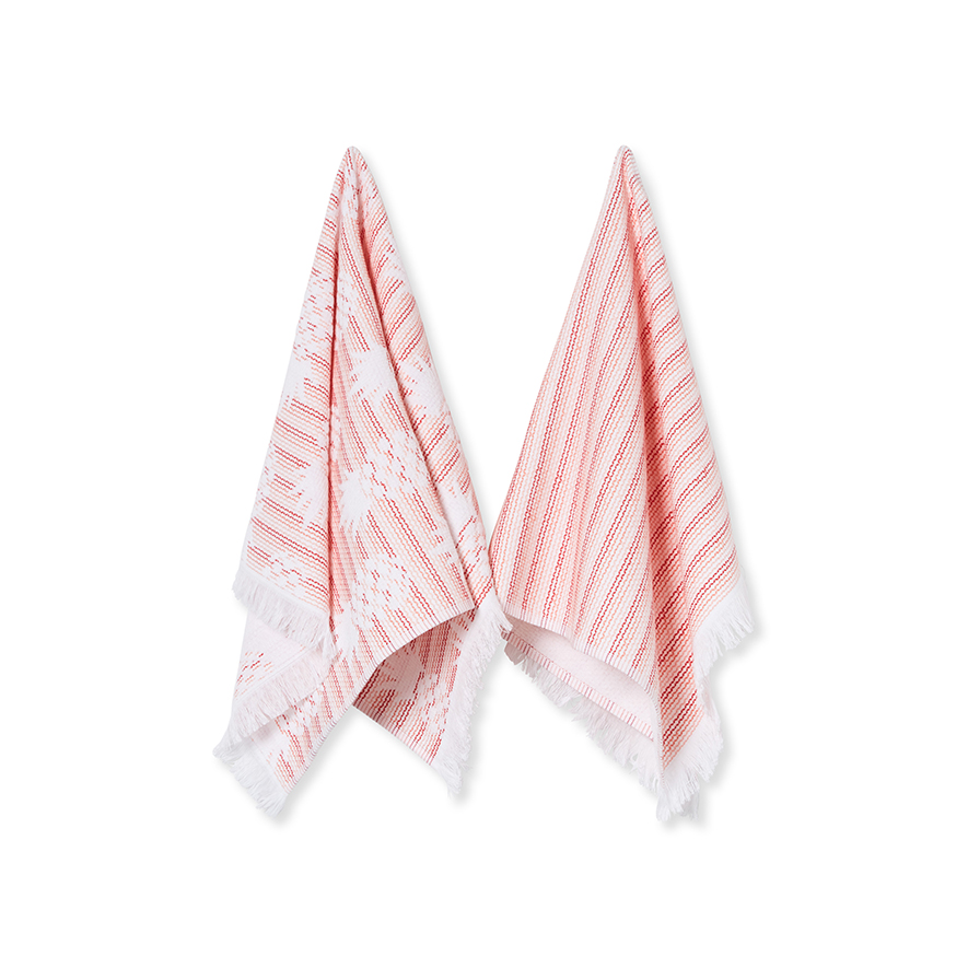 Mercer + Reid - Pineapple Pack of 2 Pink Tea Towels | Adairs