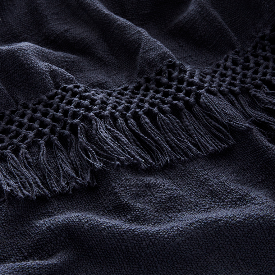 Macrame Navy Knot Throw | Adairs