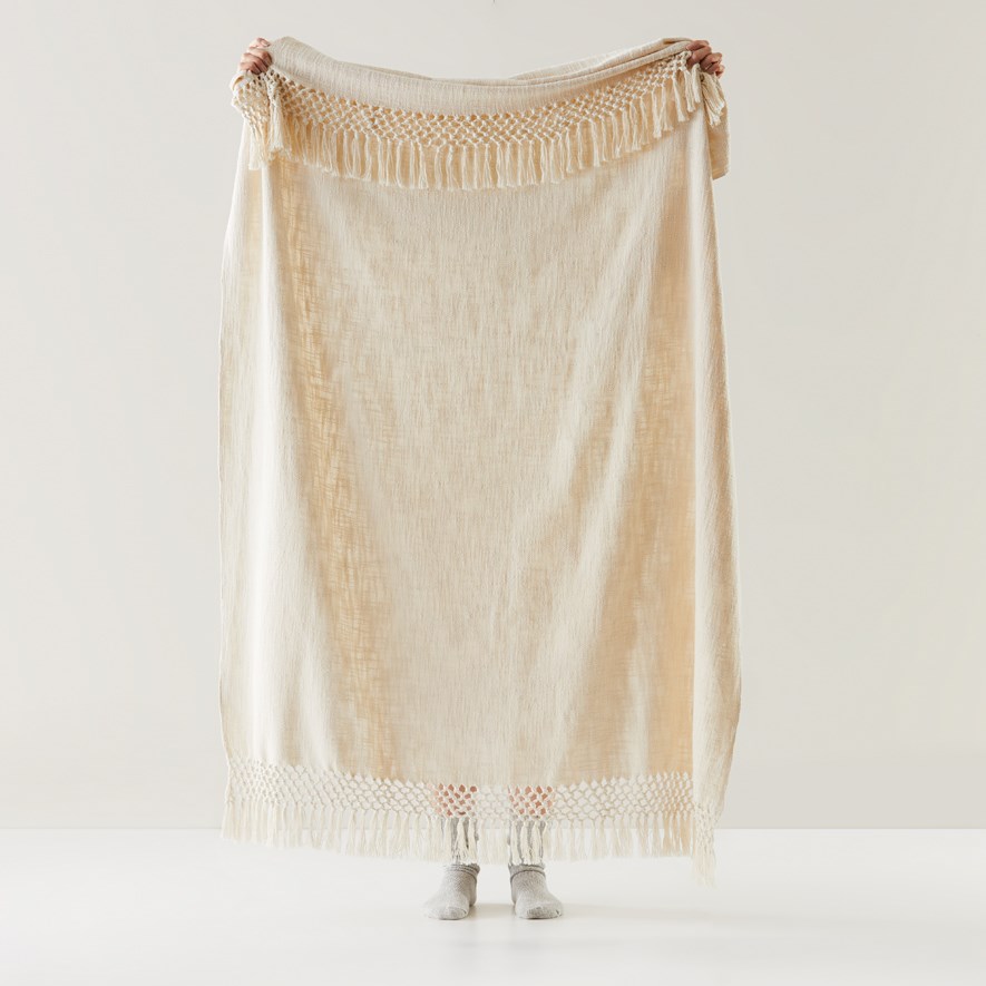 Macrame Natural Knot Throw | Adairs