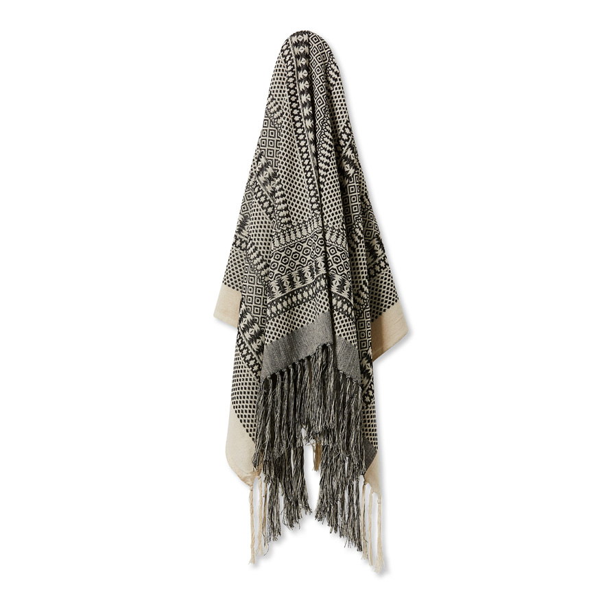 Agra Natural & Black Throw | Adairs