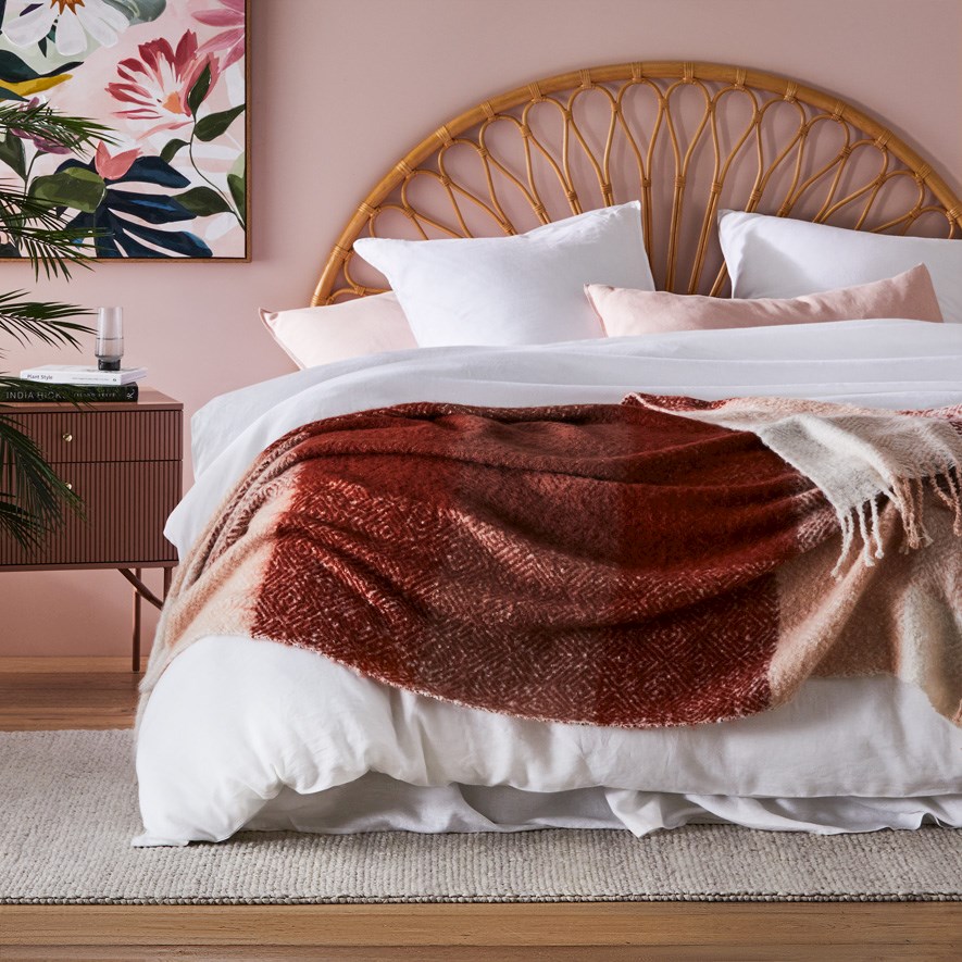 Cambridge Pink & Rust Throw | Adairs