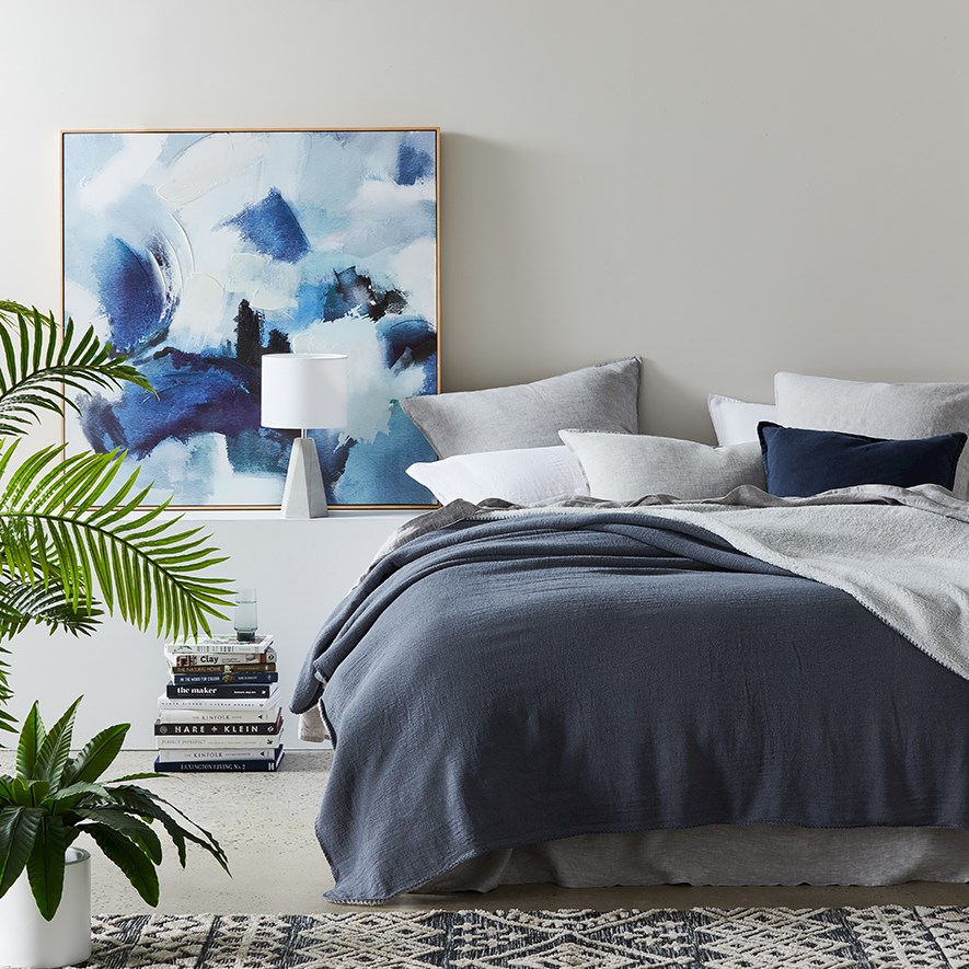 Spencer Slate Blanket | Adairs