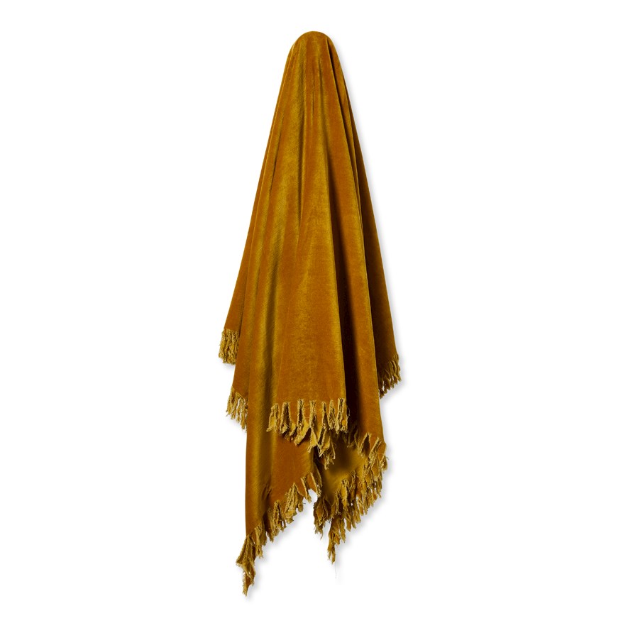 Elwood Mustard Velvet Throw | Adairs
