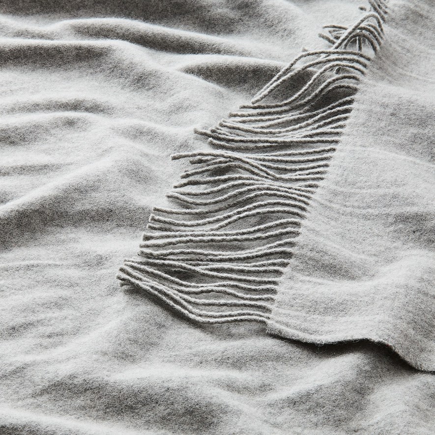 Fleetwood Grey Marle Cashmere Lambswool Throw | Adairs