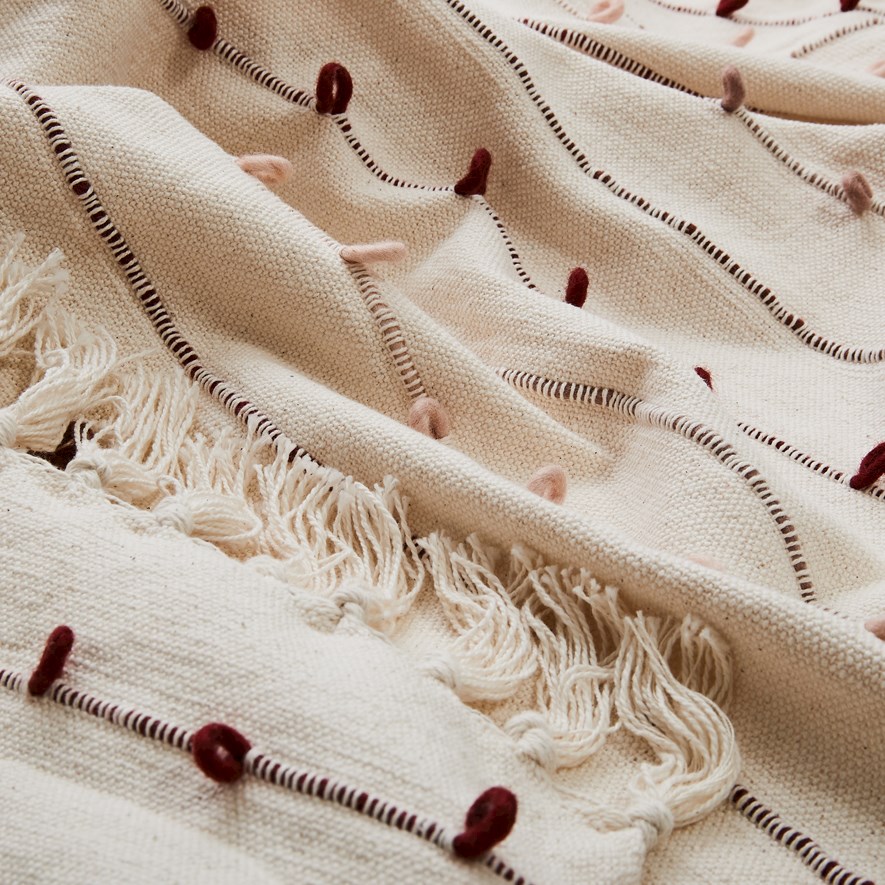 Babylon Pinks Loop Throw | Adairs