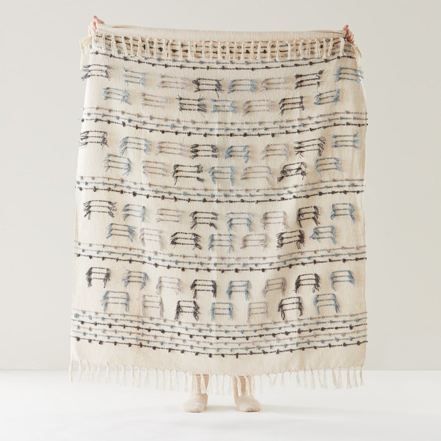 Winslow Blue & Grey Throw | Adairs