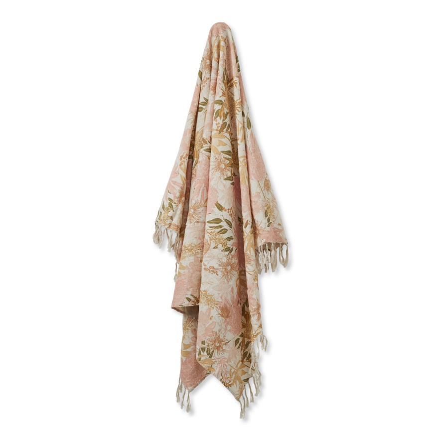 Winter Native Flora Natural Throw | Adairs