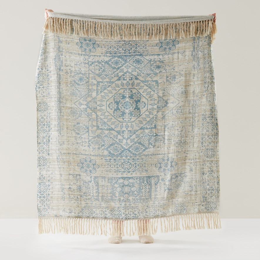 Presley Blue Throw | Adairs