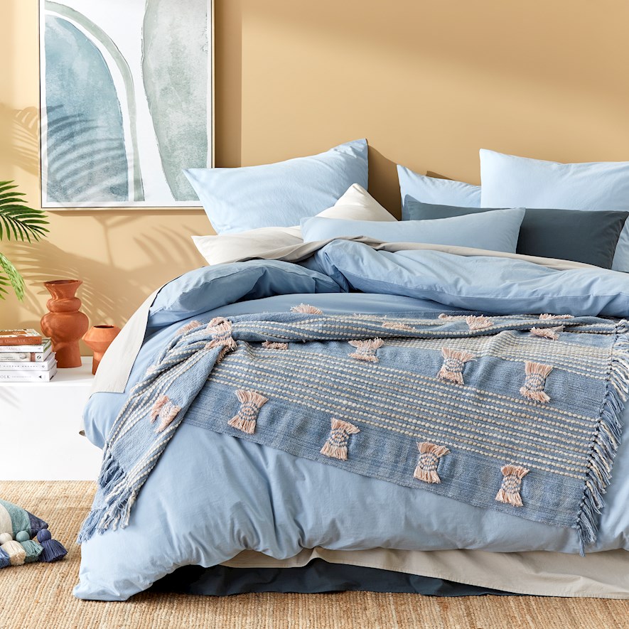 Lena Blue & Pink Throw | Adairs