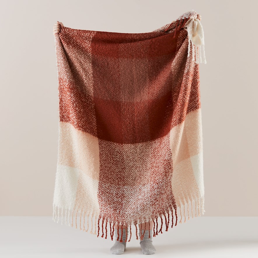 Cambridge Pink & Rust Throw | Adairs