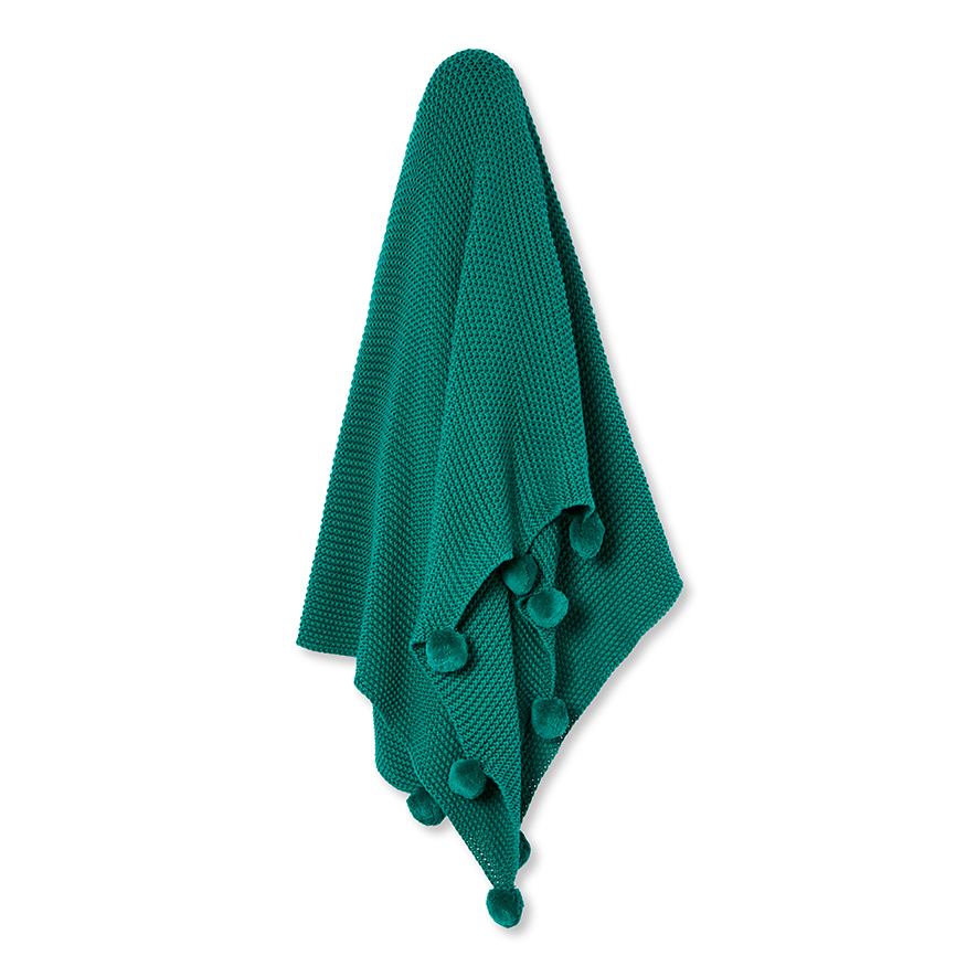 Home Republic - Pom Pom Emerald Throw | Adairs