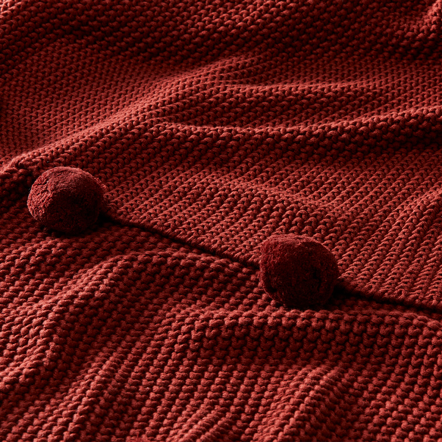Pom Pom Rust Throw | Adairs